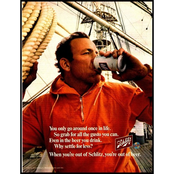 Schlitz | Art | 97 Schlitz Beer Vintage Print Ad Sailing Rigging ...